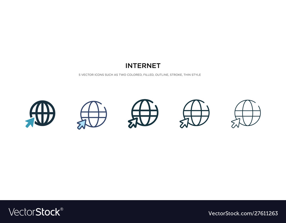 Internet icon in different style two colored Vector Image