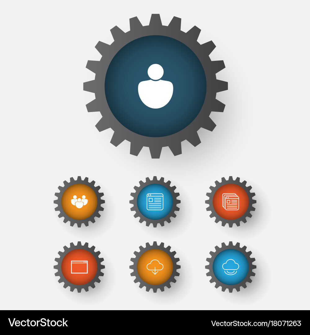 Internet icons set collection of program team Vector Image
