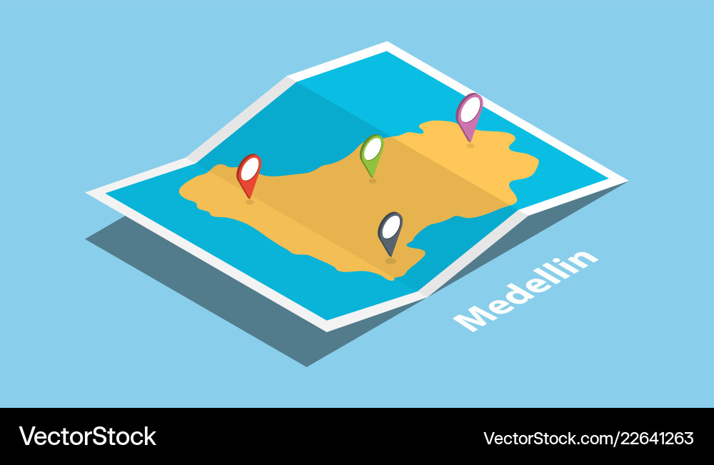 Medellin colombia municipality explore maps Vector Image