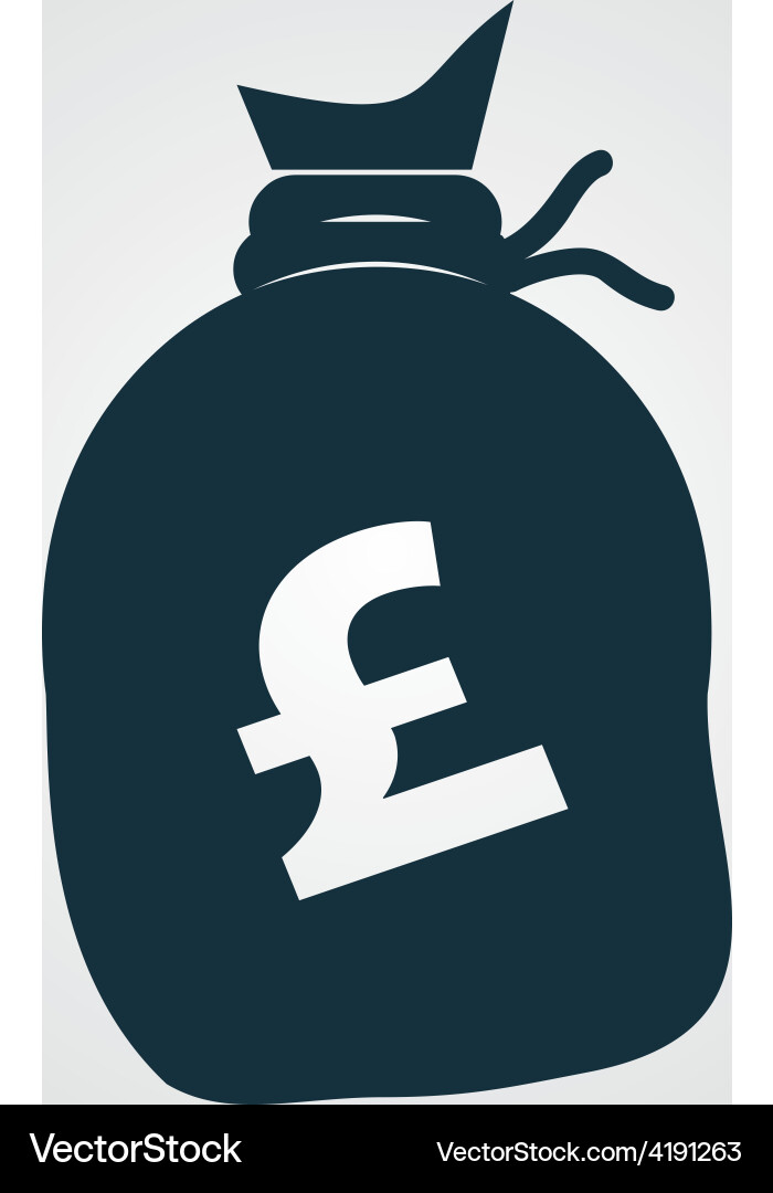 Money bag icon pound gbp Royalty Free Vector Image