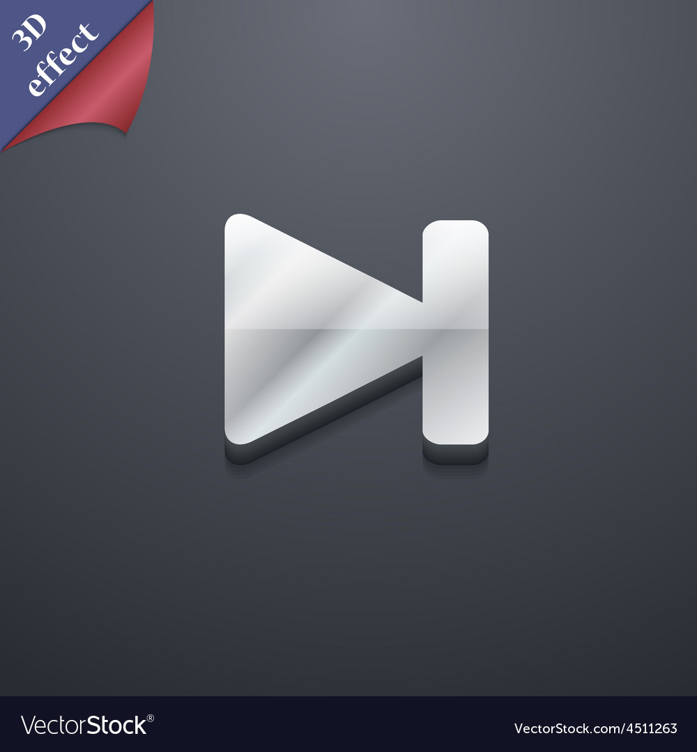 Next track icon symbol 3D style Trendy modern Vector Image