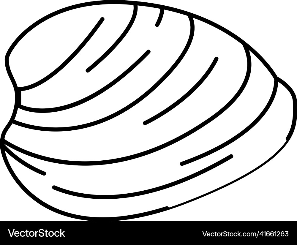 Ocean quahog clam line icon Royalty Free Vector Image