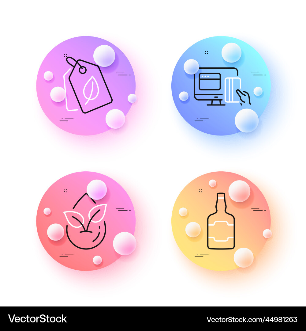 Online payment whiskey bottle and bio tags Vector Image