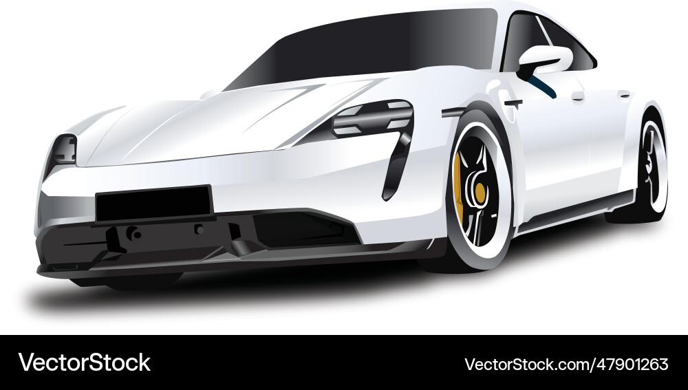 Porsche taycan Royalty Free Vector Image - VectorStock