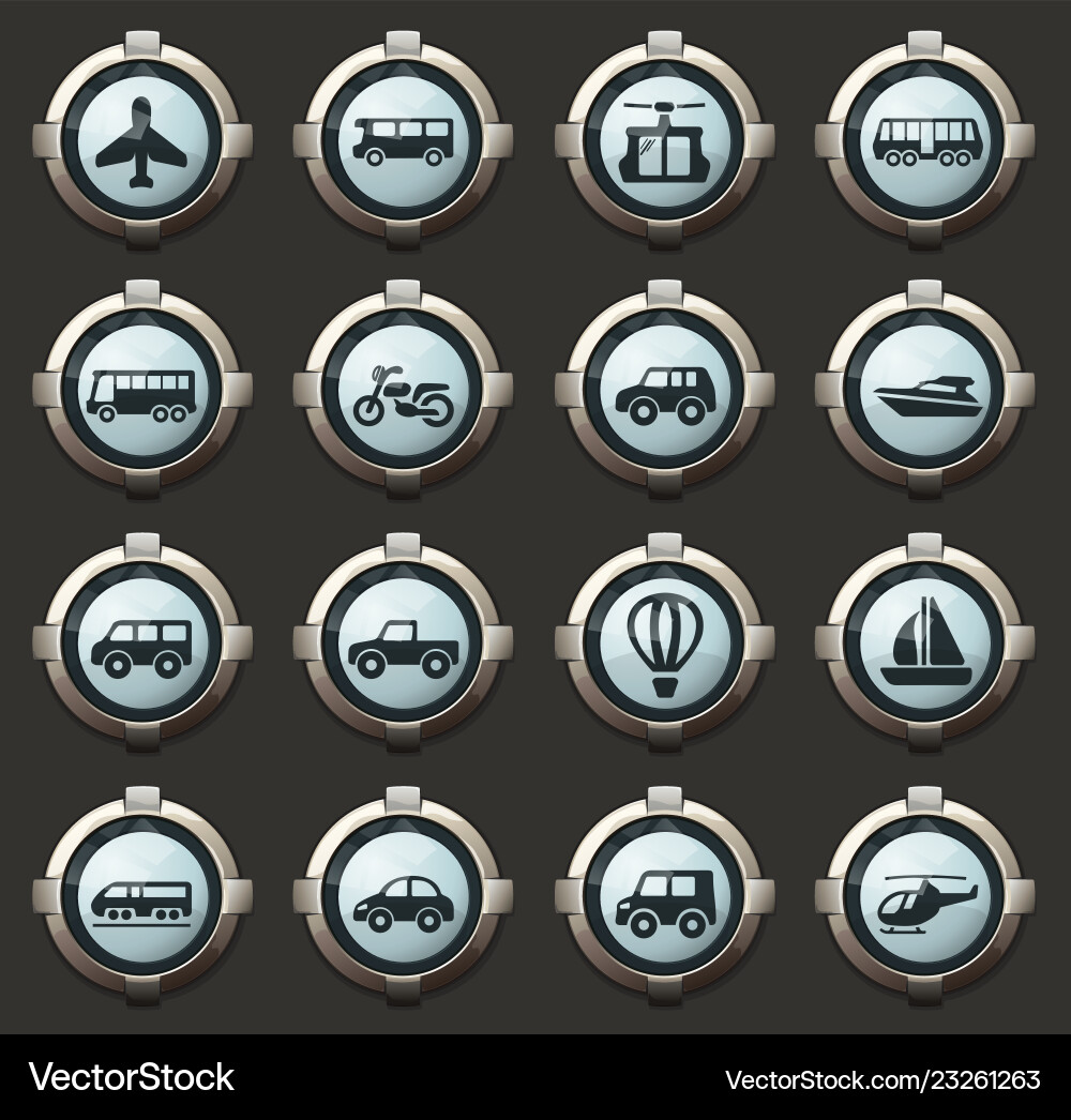 Public transport icons set Royalty Free Vector Image