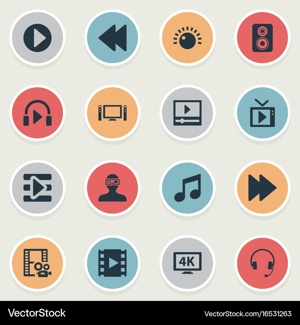 Set of simple multimedia icons Royalty Free Vector Image
