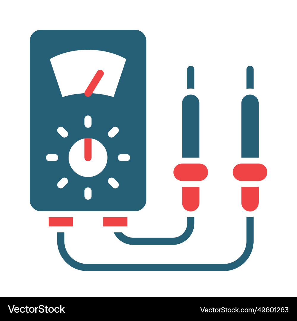 Voltmeter glyph two color icons for personal Vector Image