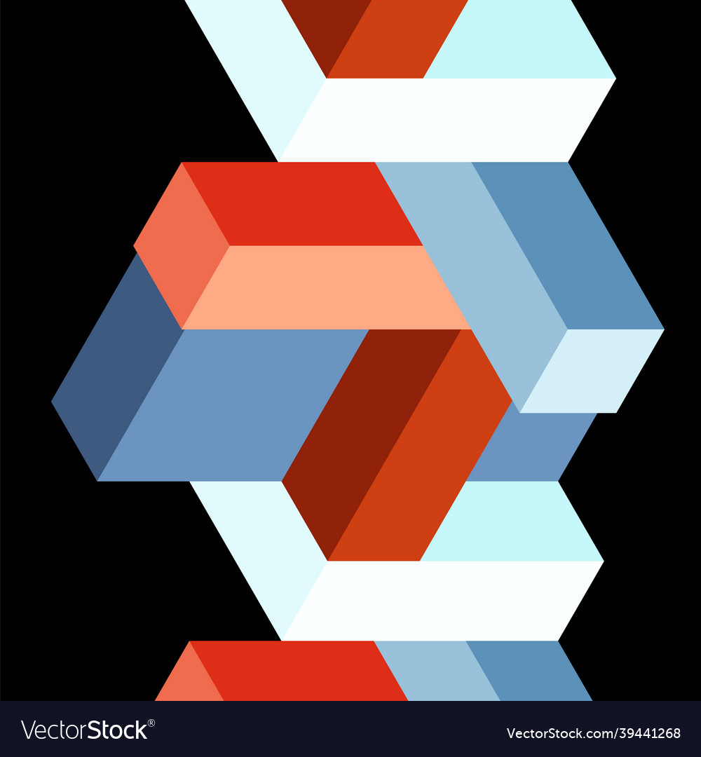 Abstract background 3d cubes cubic elements Vector Image