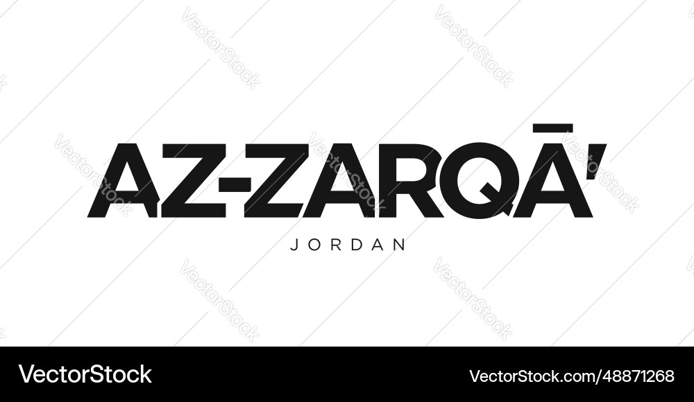 Az zarqa in the jordan emblem design features Vector Image