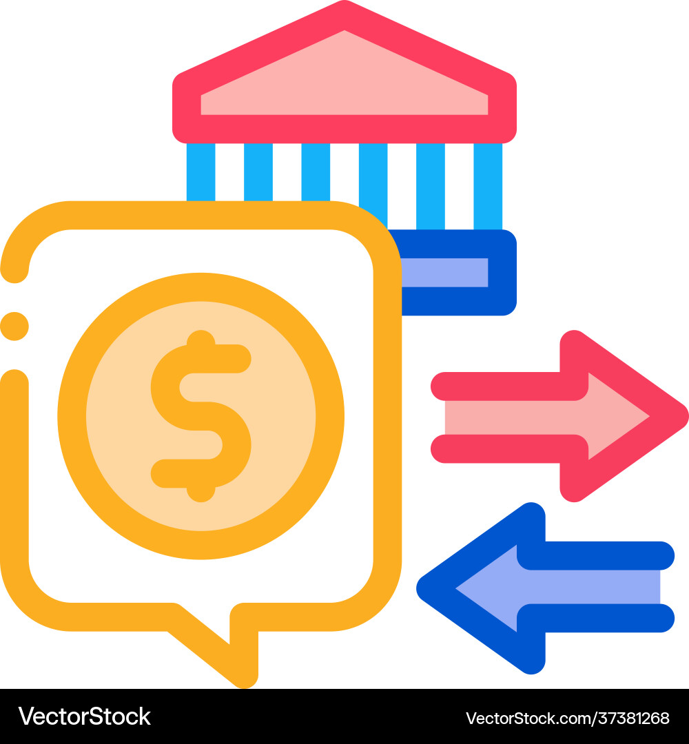 Fiscal policy color icon sign Royalty Free Vector Image