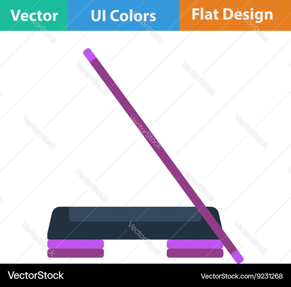 Flat design icon of step board and stick Vector Image