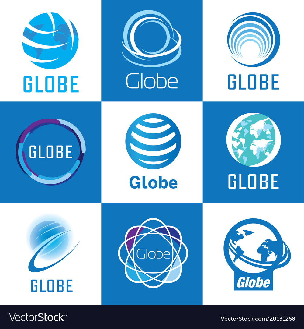 Globe logo set Royalty Free Vector Image - VectorStock