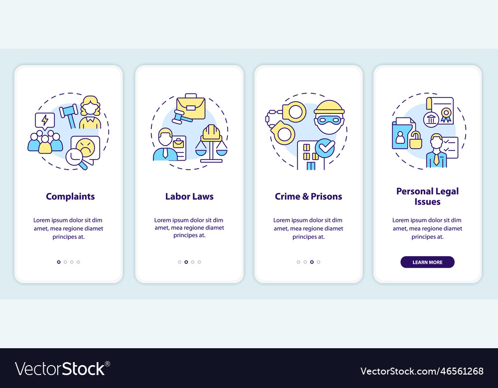 Laws And Legal Issues Onboarding Mobile App Screen
