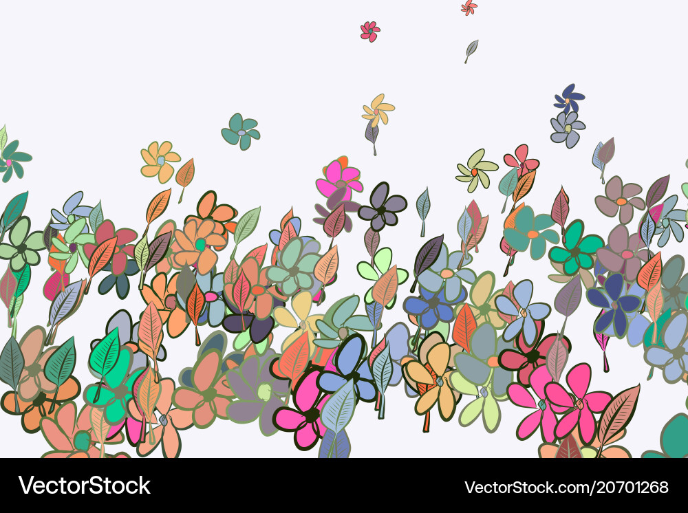 Leaves flowers canvas template style details Vector Image