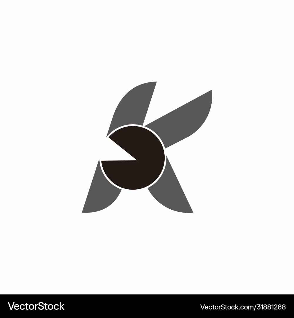 Letter k curves circle chart abstract symbol logo Vector Image