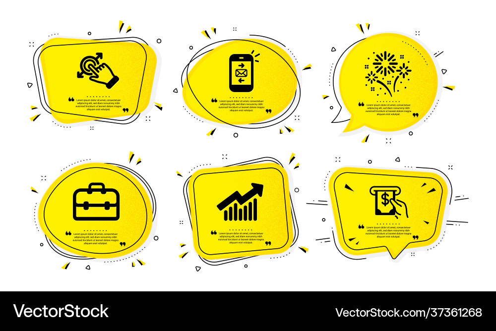 Mail fireworks and portfolio icons set demand Vector Image