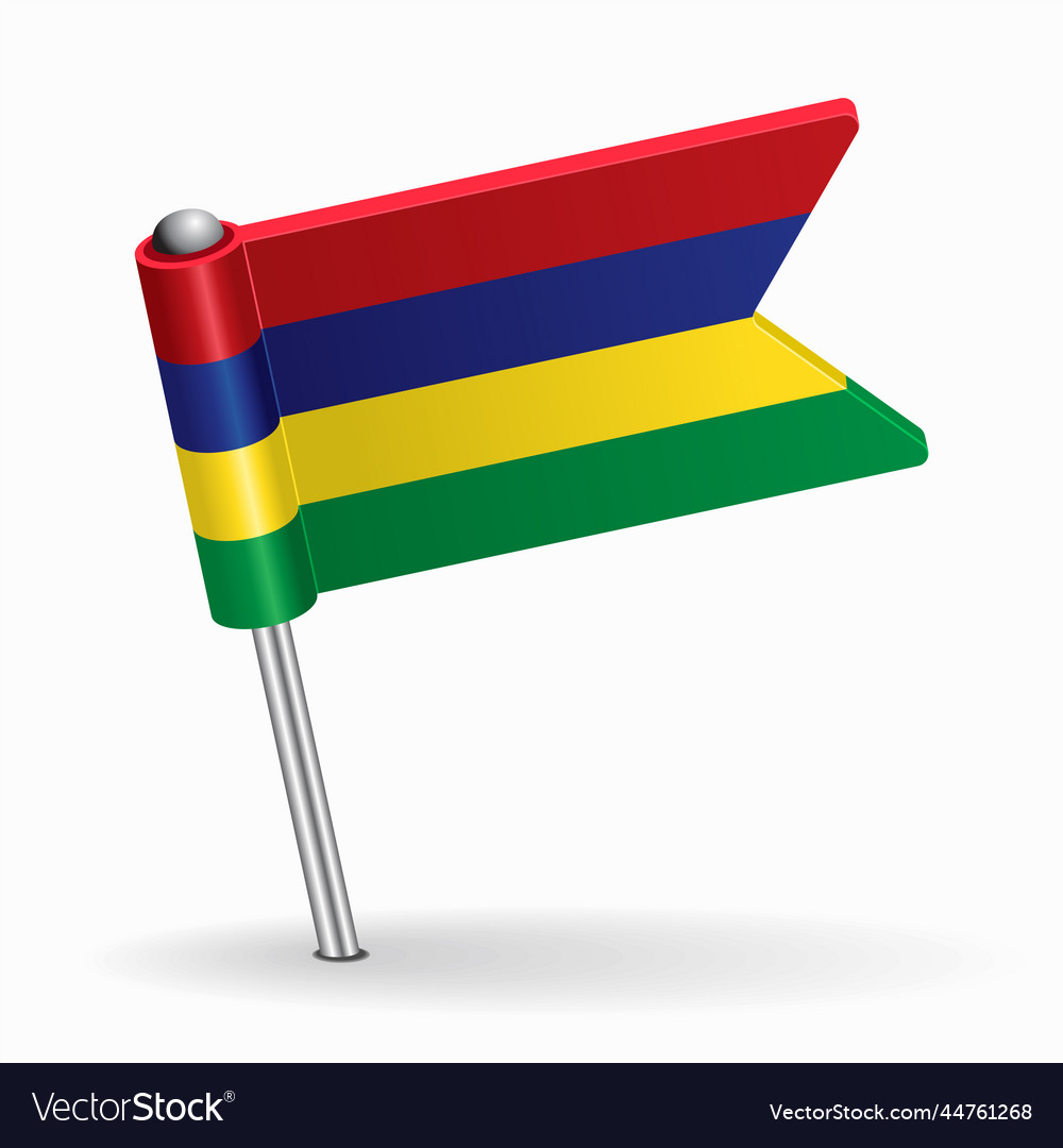Mauritius flag map pointer layout Royalty Free Vector Image