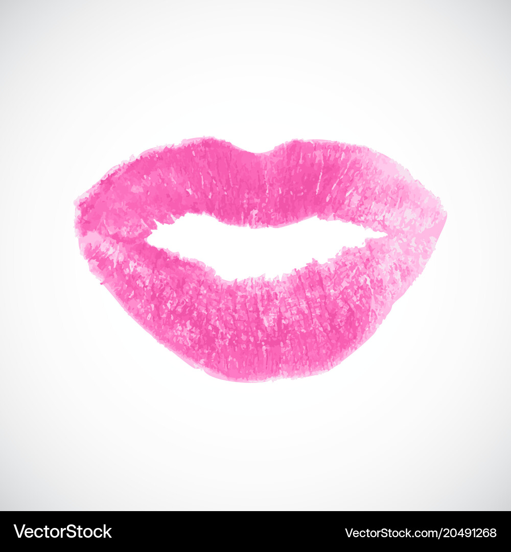 Naturalistic lips painted with pink lipstick Vector Image