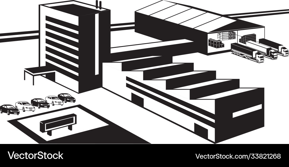 Office manufacturing and warehouse industrial Vector Image