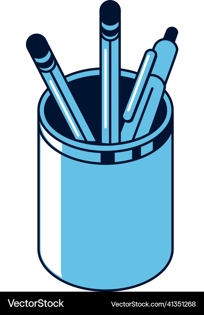 Pencils holding supplies Royalty Free Vector Image