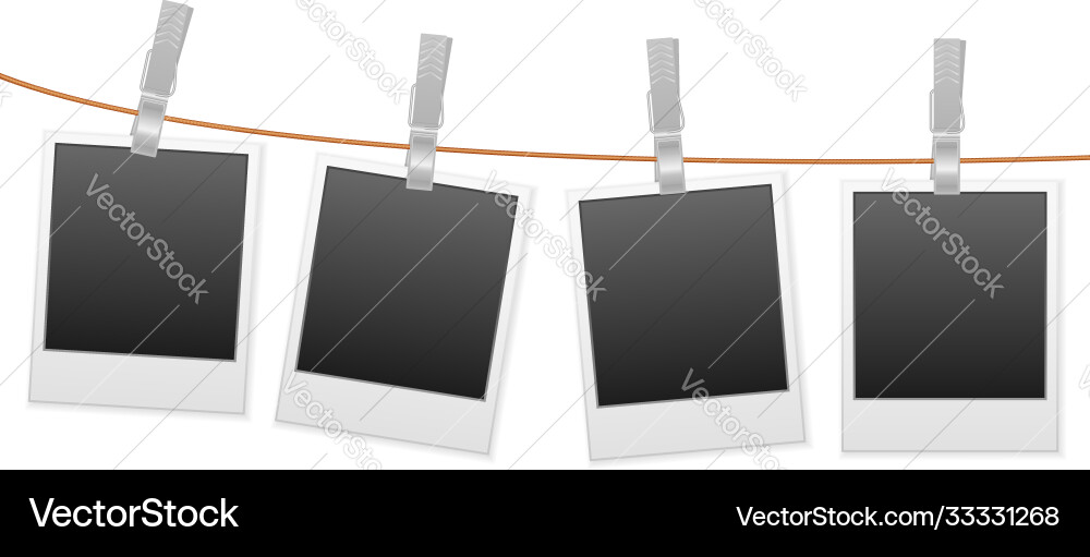 Photos on wash line Royalty Free Vector Image - VectorStock