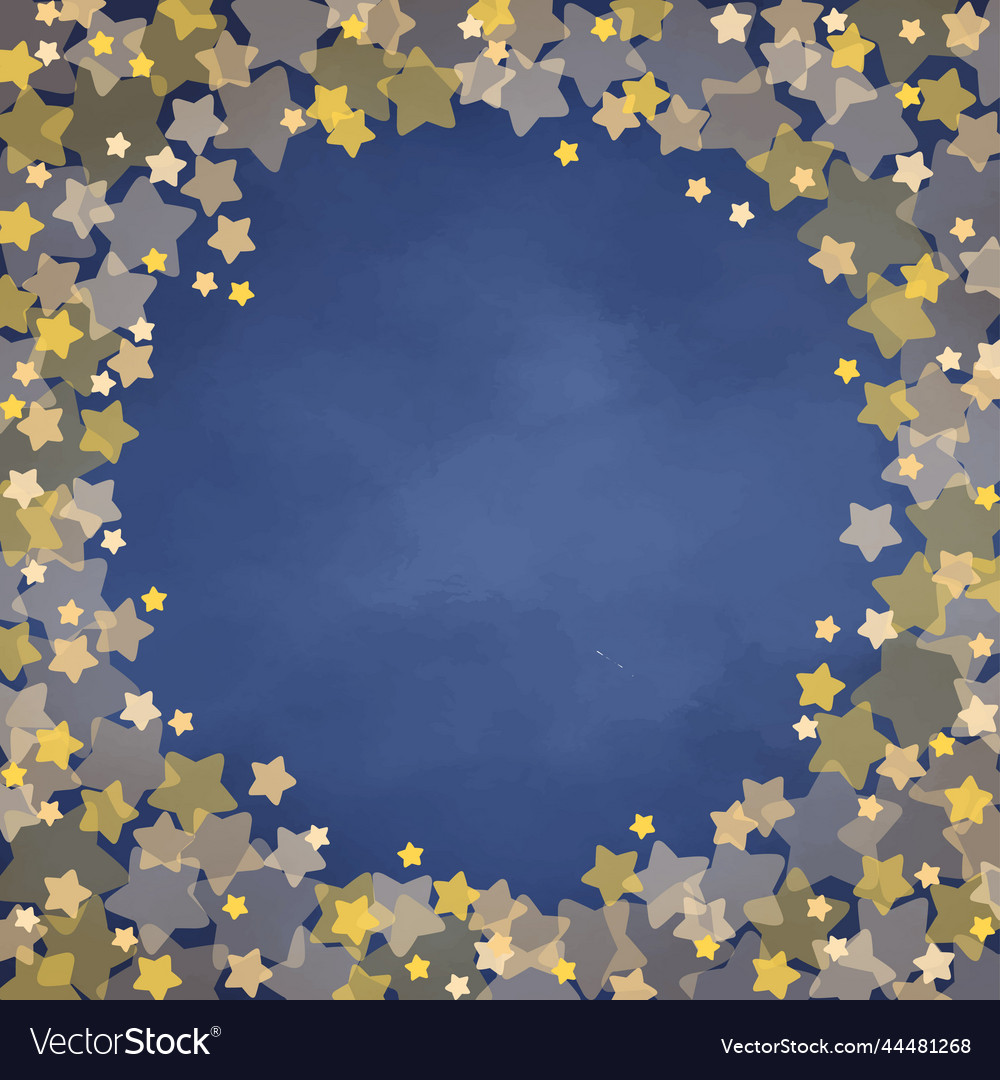 Shining star frame on night sky background Vector Image