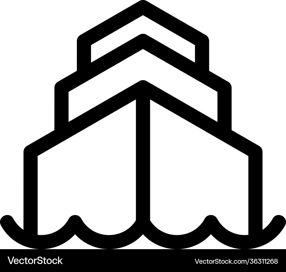 Ship icon or logo isolated sign symbol Royalty Free Vector