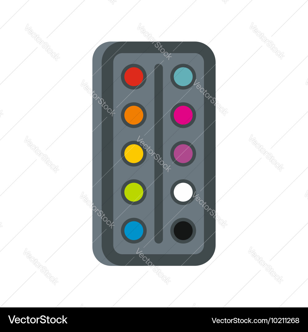 Watercolor in grey box icon flat style Royalty Free Vector