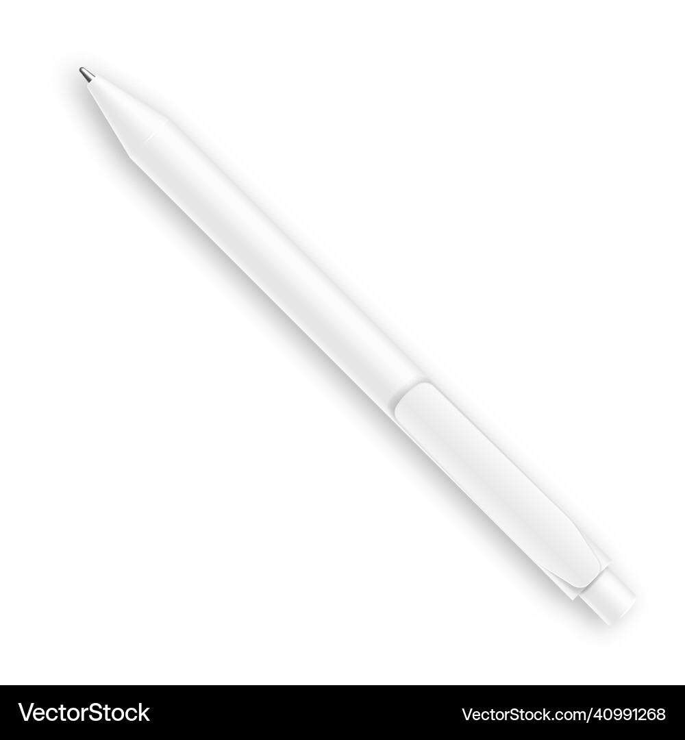 White pen blank realistic mockup for corporate Vector Image