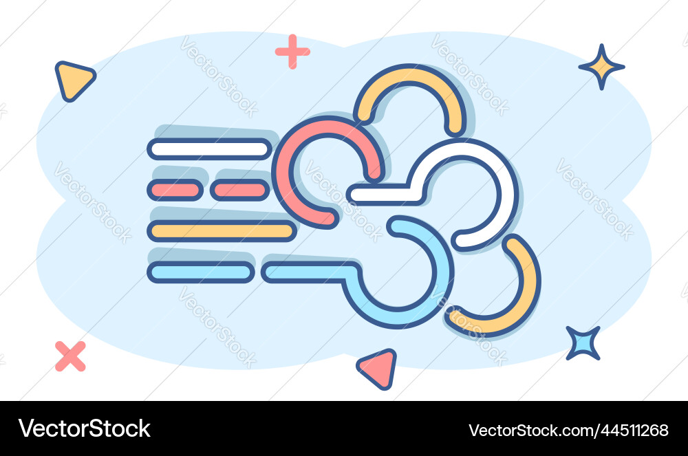 Wind icon in comic style air cartoon on white Vector Image