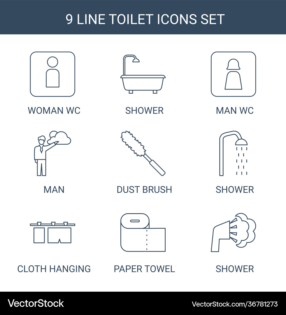 9 toilet icons Royalty Free Vector Image - VectorStock