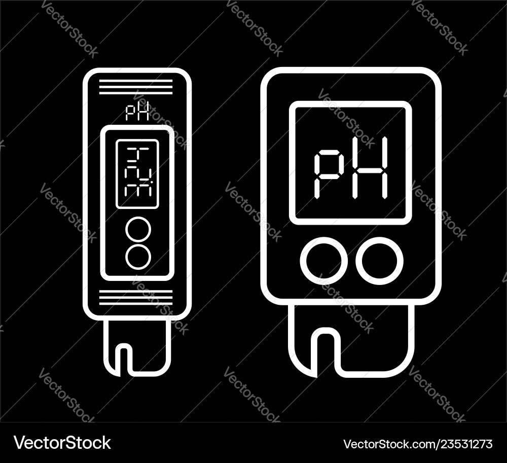 Acidity meter ph the chemical testers icons Vector Image