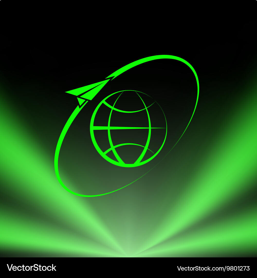 Airplane fly around the planet earth logo Vector Image