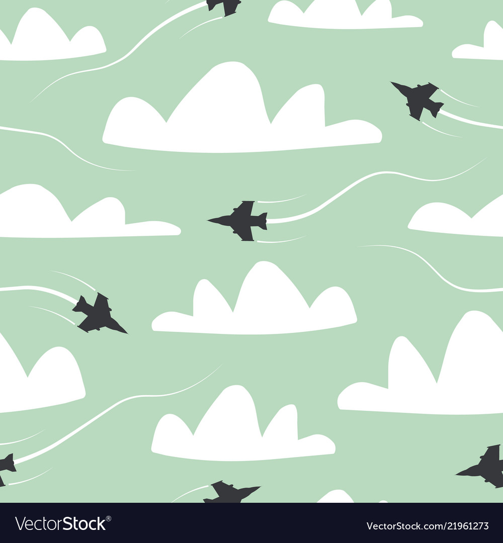 Airplane seamless pattern Royalty Free Vector Image