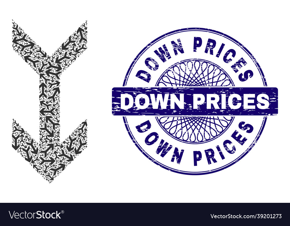 Arrow down recursion mosaic of down items Vector Image Arrow down recursion mosaic of down items Vector Image