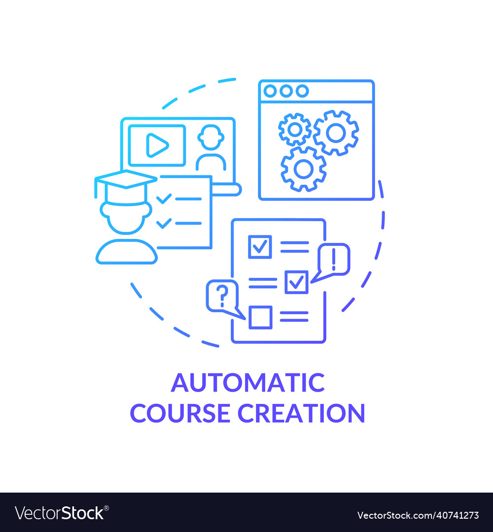Automatic course creation blue gradient concept Vector Image