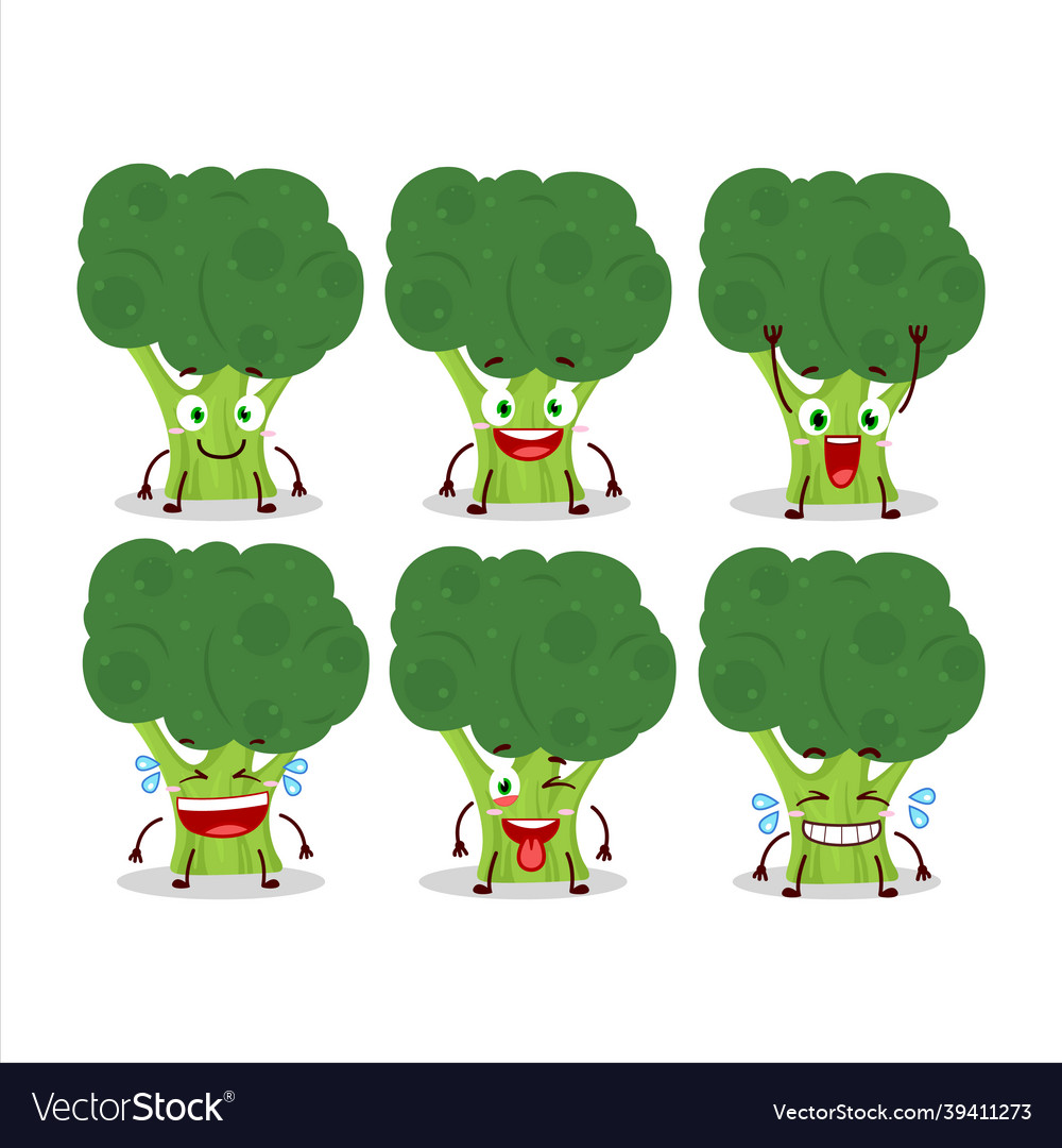 Cartoon character of broccoli with smile Vector Image