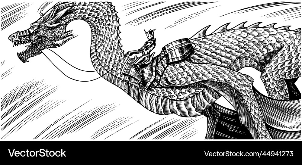 Character man sitting on a dragon mythological Vector Image