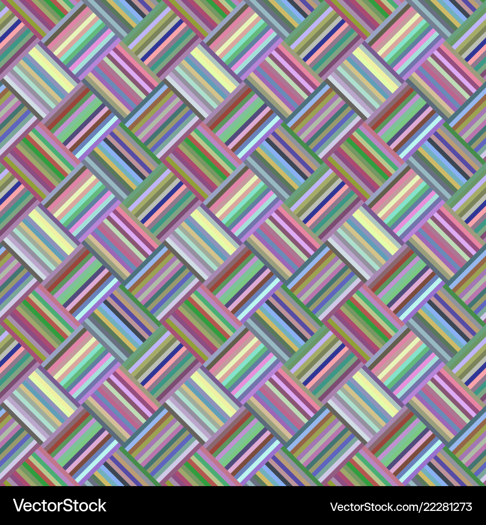 Colorful geometric diagonal striped tile mosaic Vector Image