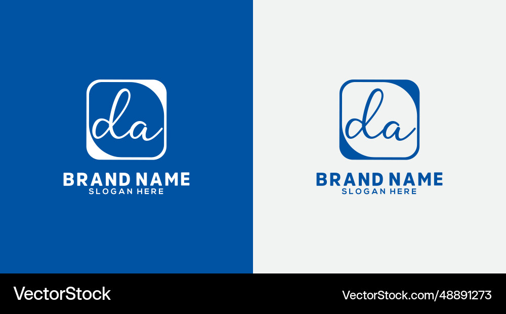 Da letter handwriting signature logo Royalty Free Vector