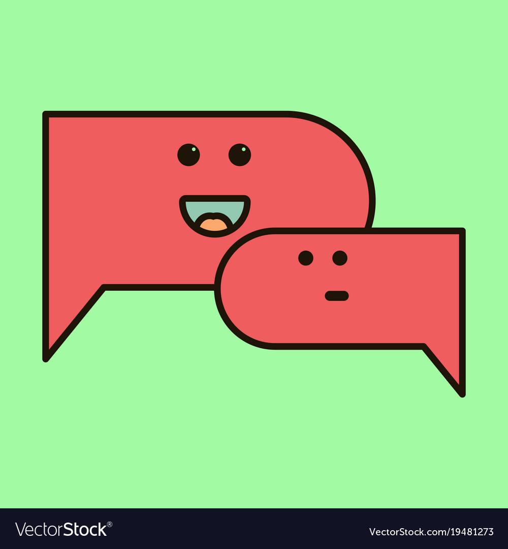 Flat chat icon with dialog clouds Royalty Free Vector Image