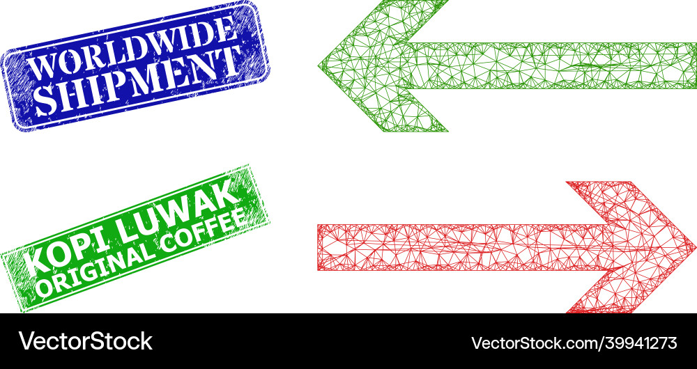 Grunge worldwide shipment stamp imitations Vector Image