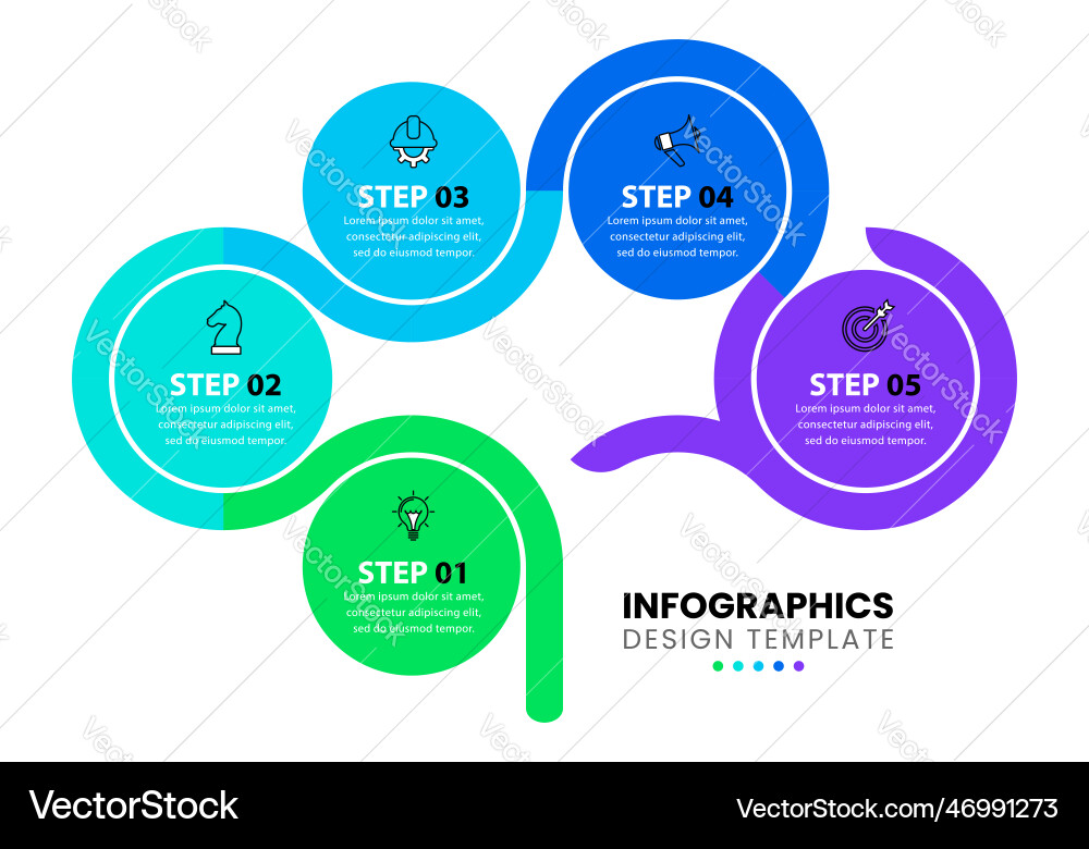 Infographic template with icons and 5 options Vector Image