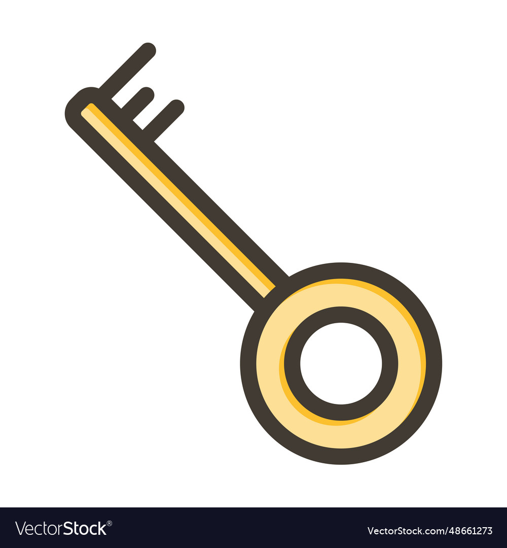 Key thick line filled colors icon for personal Vector Image