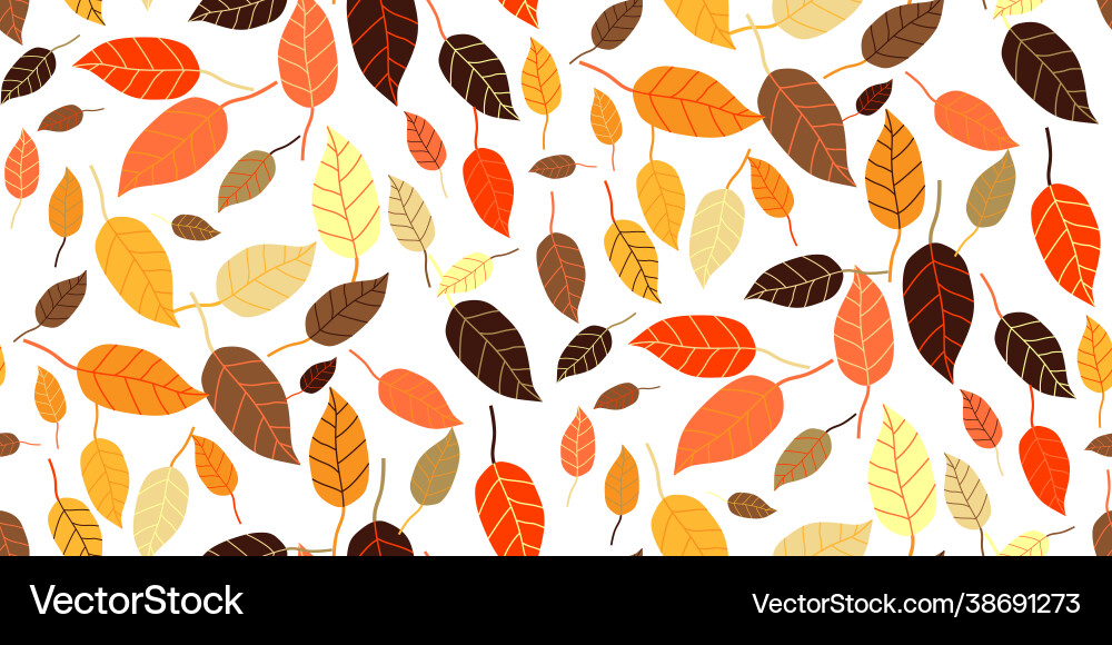 Seamless pattern with colorful autumn leaves Vector Image