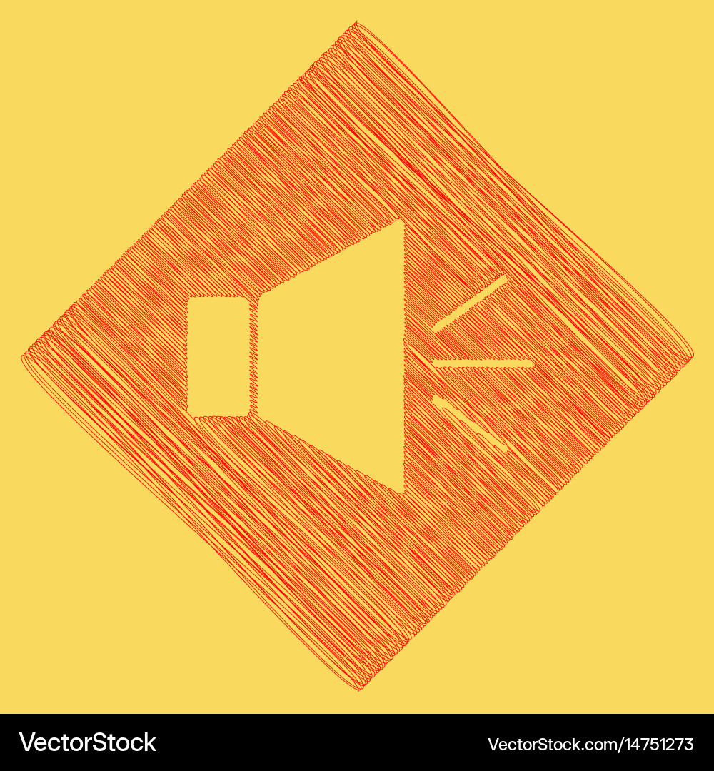 Sound sign with mute mark Royalty Free Vector Image