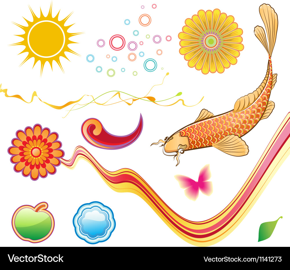 Summer design elements Royalty Free Vector Image