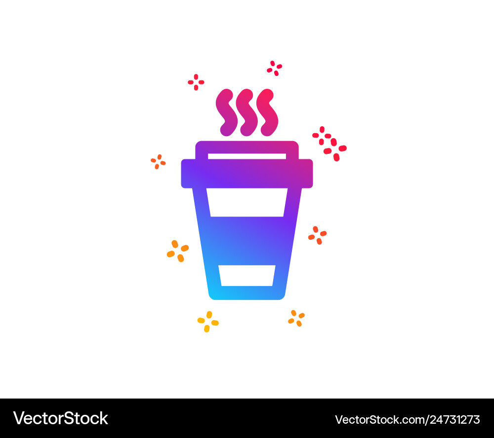 Takeaway coffee icon hot drink sign Royalty Free Vector