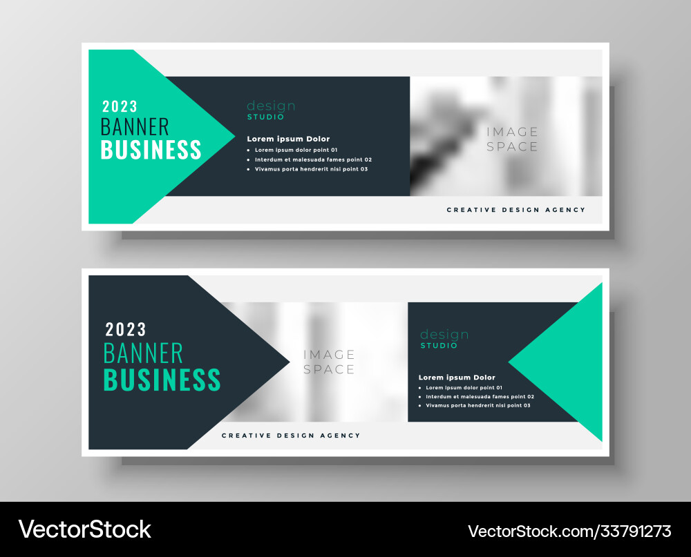 Turquoise geometric business presentation banner Vector Image