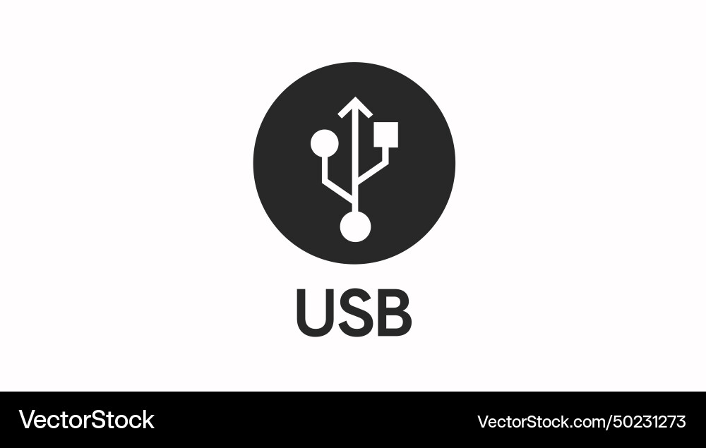 Usb icon or sign Royalty Free Vector Image - VectorStock